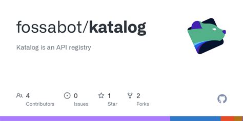 GitHub Fossabot Katalog Katalog Is An API Registry