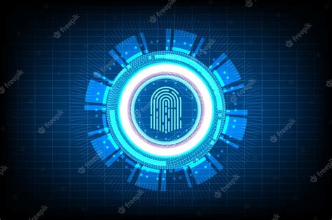 Premium Vector Vector Abstract Security System Concept With Fingerprint On Technology Background