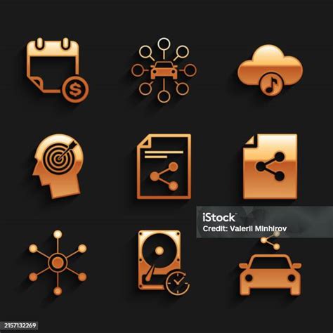 설정 파일 공유 시계 방향으로 하드 디스크 드라이브 자동차 공유 네트워크 및 헤드 헌팅 개념 아이콘 벡터 개념에 대한 스톡 벡터 아트 및 기타 이미지 Istock