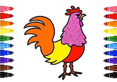 نقاشی خروس کودکانه؛ زیباترین نقاشی های خروس برای رنگ آمیزی ستاره