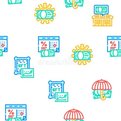 Asset Management Digital Business Vector Seamless Pattern Stock