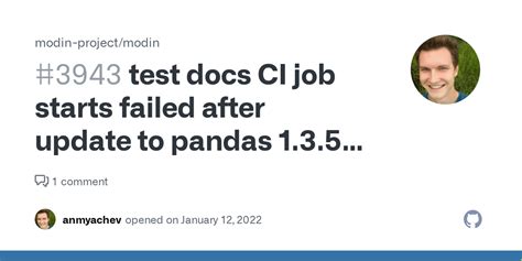 Test Docs Ci Job Starts Failed After Update To Pandas 135 Now Isnt Working · Issue 3943
