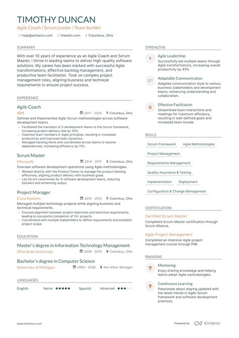 5 Agile Coach Resume Examples Guide For 2024