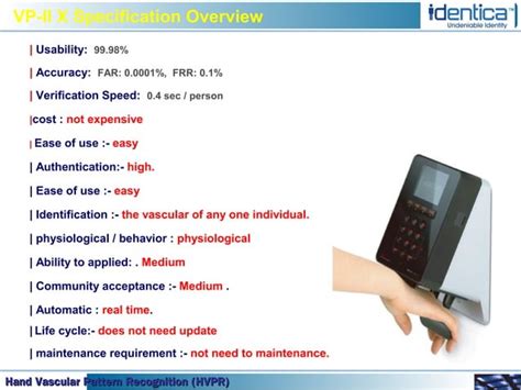 Pattern Recognition Hand Vascular Pattern Recognition
