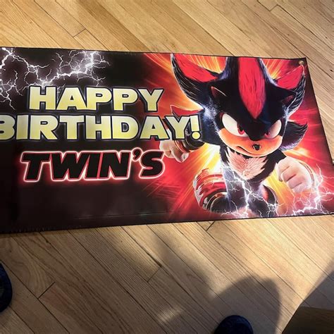 Sonic Birthday Party Backdrop Sonic Hedgehog Birthday Banner Custom