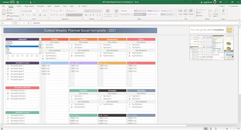 2023 Dated Weekly Planner Excel Template 2023 Editable Etsy