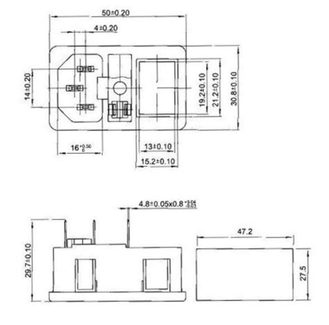 IEC 320 Chassis Male Power Plug Switched Fused RED Lamp Mecha4makers