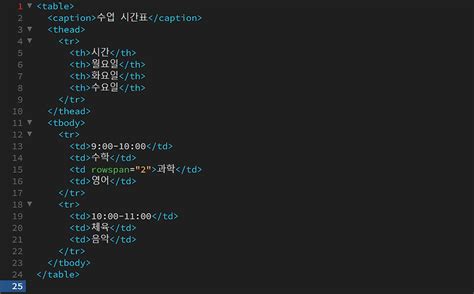 Html Table 코딩