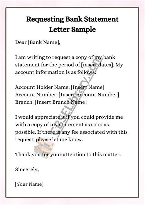 How To Write A Letter Requesting A Bank Statement At Imogen Webb Blog