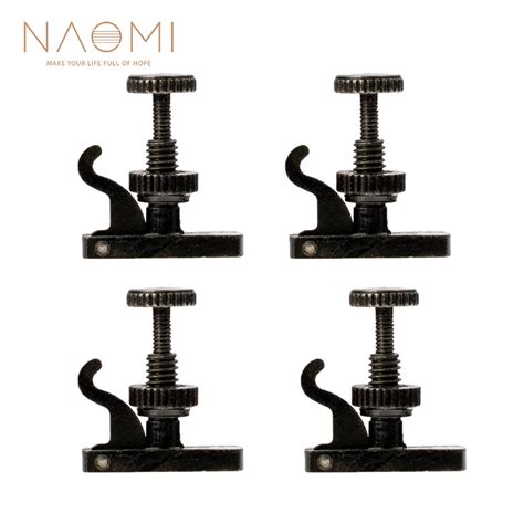 Naomi 4pcs Violin Fine Tuner Violin Tuner Adjuster Black Violin Fine Tuners Spinner Adjuster