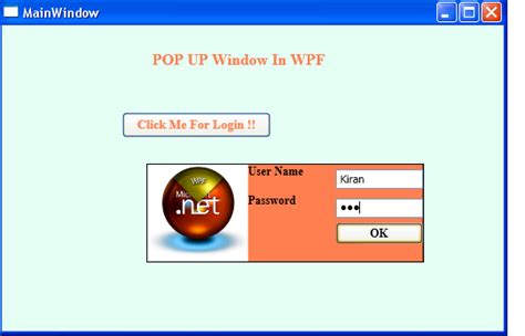 Sharepoint Kiny Pop Up Window In Wpf