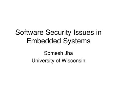 PPT Software Security Issues In Embedded Systems PowerPoint Presentation ID
