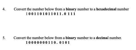 Solved Convert The Number Below From A Binary Number To A