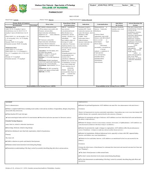 Lanoxin Medical Specialties Drugs
