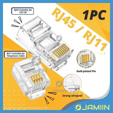 1PC RJ45 RJ11 Modular Connector Plug Cat 5E High Speed Modem Network Plug Telephone Connector