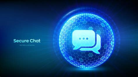 Premium Vector Secure Chat Private Data Protection Sphere With Surface Of Hexagons With Speech