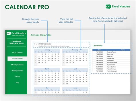 Customizable Calendar Pro Excel Template Daily Weekly Monthly Planner Digital Printable