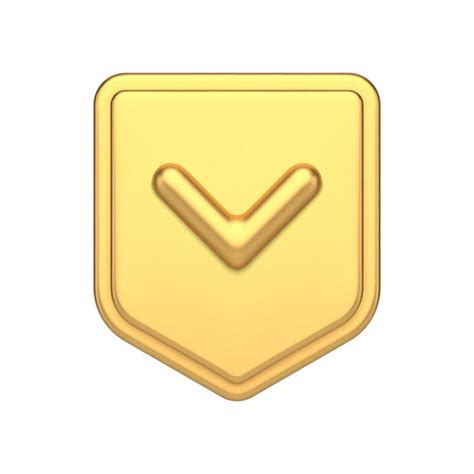 Protective Golden Shield Verification Checkmark Premium Safety Access Realistic 3d Icon 44581464