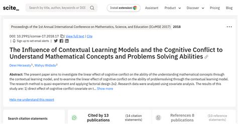 The Influence Of Contextual Learning Models And The Cognitive Conflict