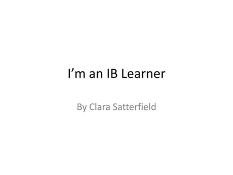 Ib Learner Profile Pptx Educational Assessment Education