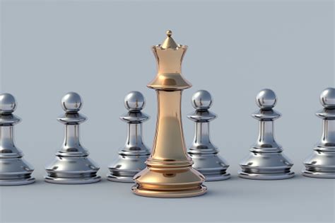 재능있는 직원 금색과 은색 체스 피규어 팀웍과 팀 빌딩 리더십 기술 회사 이사 팀 리더 개념입니다 경력 성장 영향력 있는 노동자 3d 렌더링 3차원 형태에 대한 스톡 사진