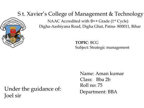 BCG Matrix Strategic Management Presentation