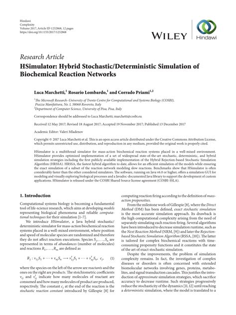 Pdf Hsimulator Hybrid Stochasticdeterministic Simulation Of