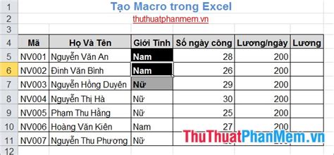 Hướng dẫn tạo Macro trong Excel