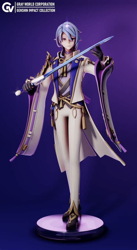 Kamisato Ayato Model Figure Fully Colored Or Diy Unpainted Custom