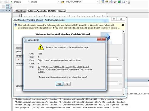 Visual C Script Error Object Does Not Support Property Or Method