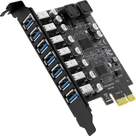 Rivo Pci E To Usb 3 0 7 Port Usb A Expansion Card Pci Express Usb Add In Card Internal Usb3