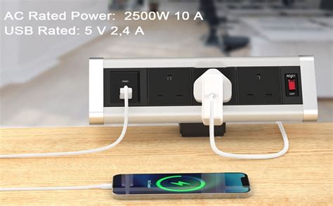 Desk Power Sockets Ohuo Desktop Power Socket Way With Usb C Usb A Desk Extension Lead