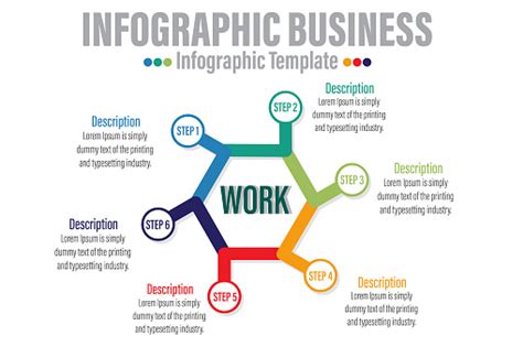 6 단계 워크플로 프레젠테이션 벡터 인포그래픽이 있는 최신 타임라인 다이어그램 비즈니스를 위한 인포그래픽 템플릿입니다 개념에 대한 스톡 벡터 아트 및 기타 이미지 Istock