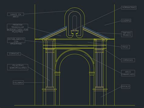 Church Pediment In Autocad Download Cad Free 36 05 Kb Bibliocad