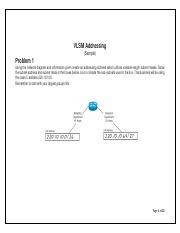 VLSM Answers Pdf VLSM Addressing Sample Problem Using The Network Diagram And Information