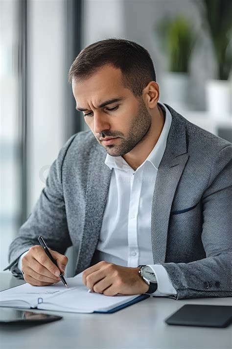 工程师ai数字艺术 工程师现代简约风格成年男性专注写字商务办公场景人像照片 Ai人像免费下载 Png格式 2688像素 编号71853997 千图网