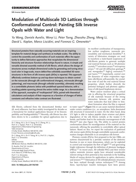 Pdf Modulation Of Multiscale 3d Lattices Through Conformational