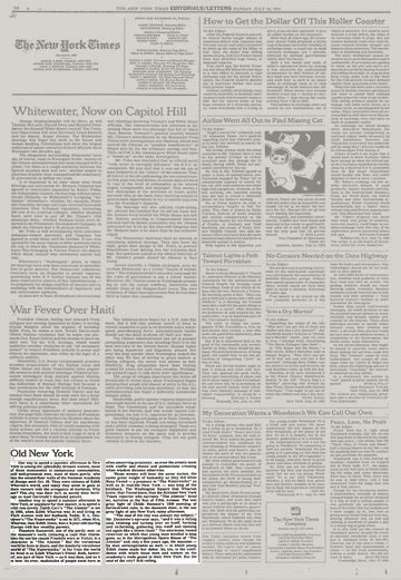 Opinion Old New York The New York Times