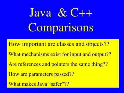 Ppt Java And C Comparisons Powerpoint Presentation Free Download Id5746706