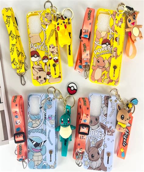 [🚀당일배송🚀]4종 포켓몬 핑거스트랩 목걸이 케이스 피카츄 파이리 꼬부기 이브이 A23 버디2 X커버5 A24 A34 A32 A31 A10e M33 M53 점프2 퀀텀3