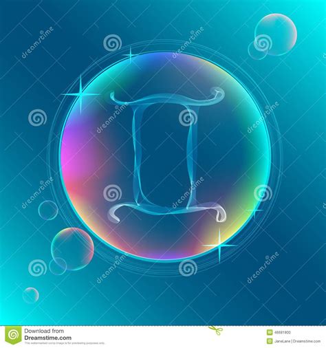 Horoskop Abstraktes Farbzeichen Des Tierkreises Zwillinge Stock