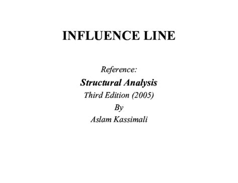 Pdf Influence Line Structural Analysis