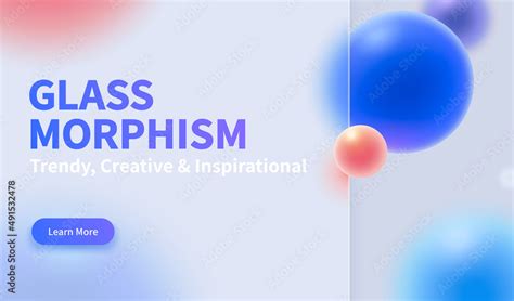 Glass Morphism Website Page Design Stock Vector Adobe Stock
