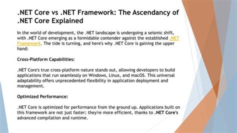 Net Core Vs Net Framework The Ascendancy Of Net Core Explained Ppt