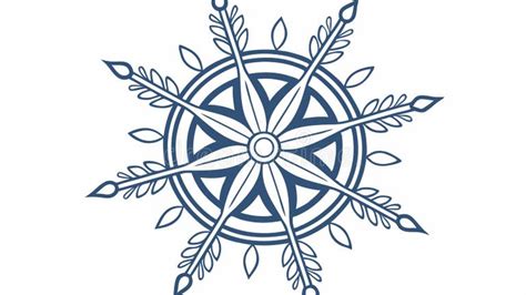 Snowflake Compass Rose Intricate Winter Design Vector Design Generative Ai Stock Vector