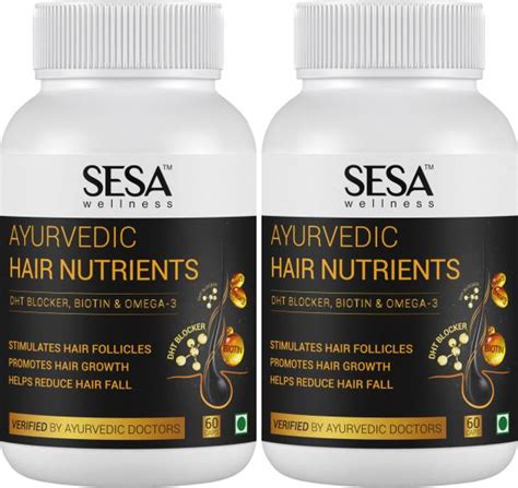 Sesa Ayurvedic Hair Nutrients Plant Based Dht Blocker Biotin And Omega