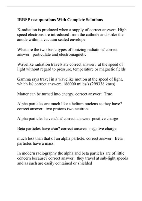 Irrsp Test Questions With Complete Solutions Irrsp Stuvia Us
