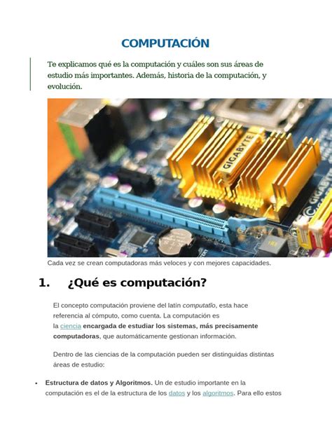 ComputaciÓn Pdf Informática Algoritmos