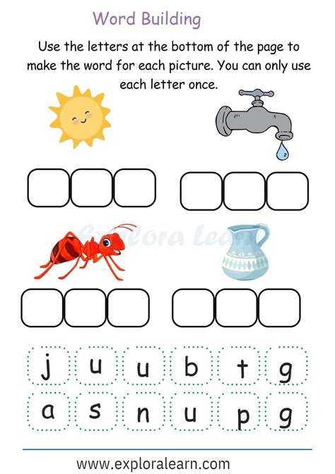 Free Exploralearn Worksheets Cvc Practice Worksheet