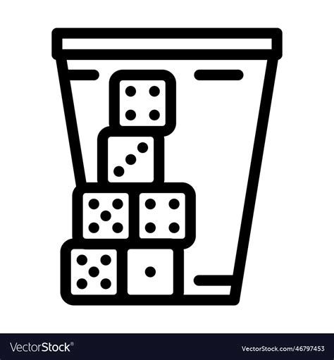 Dice Game Board Table Line Icon Royalty Free Vector Image